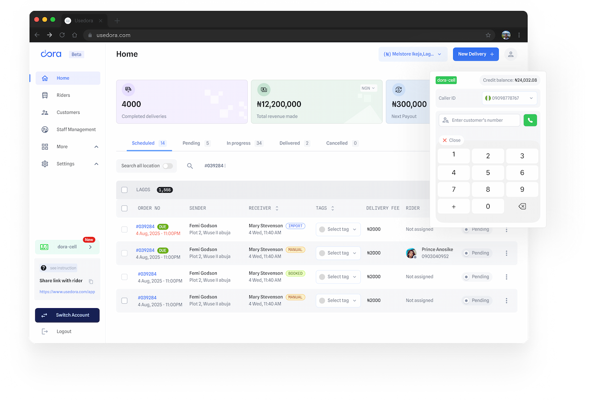 Dora - Modern Day Delivery Management Platform